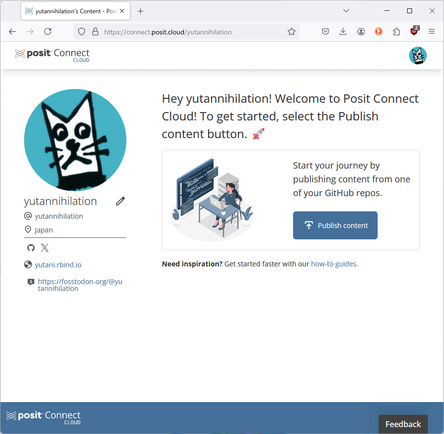 Posit Connect Cloud を使ってみた。